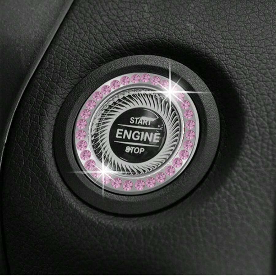 Pink Diamond Car Steering Wheel Cover Car Handle Glove With Diamond ...