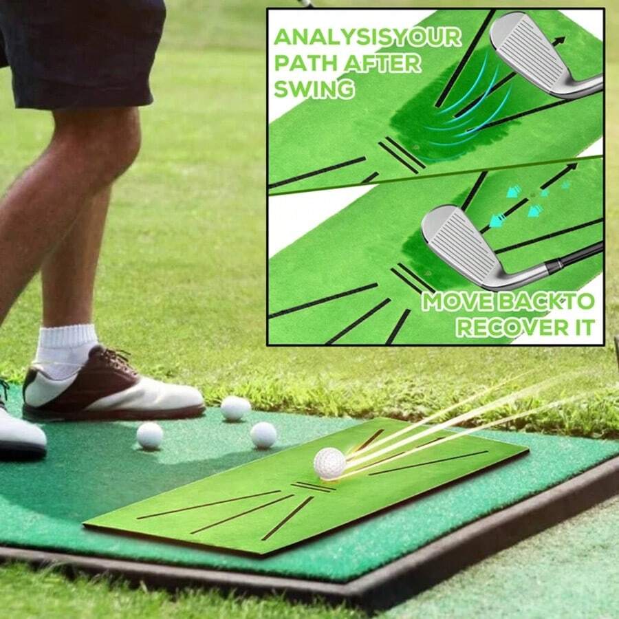 Golf Training Mat Swing Track Practice Marking Pad Detection Batting ...