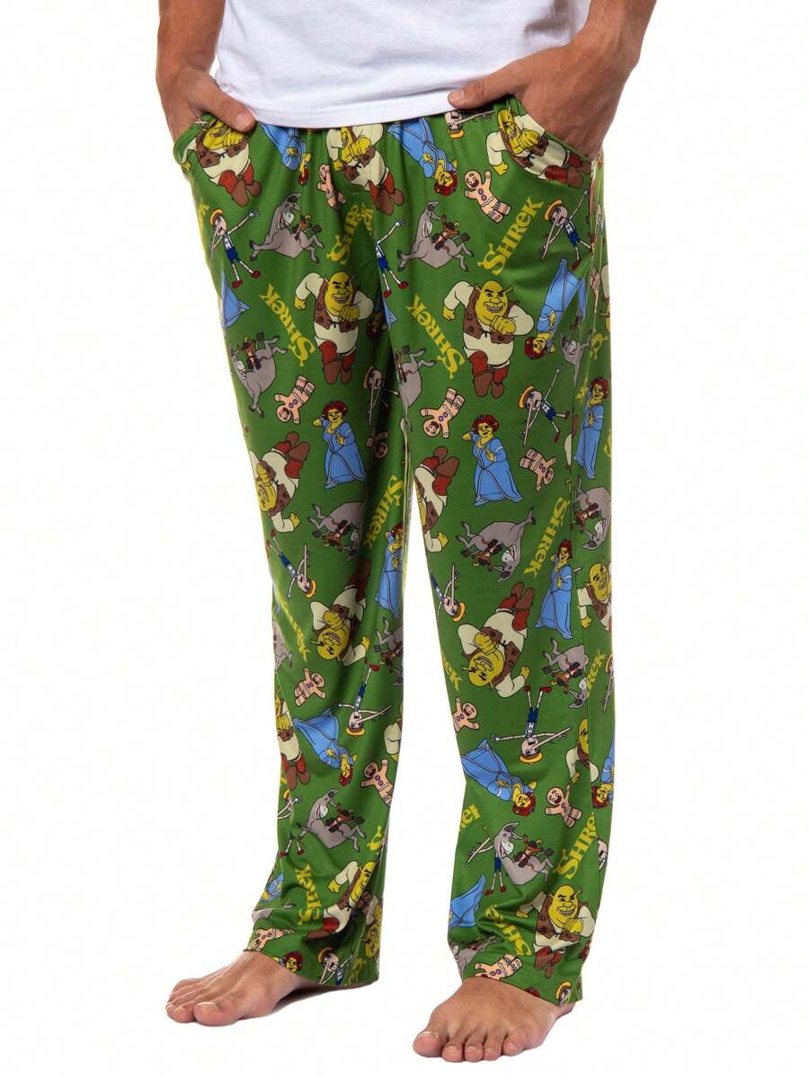 DreamWorks Shrek Men's Fiona Donkey Tossed Characters Sleep Pajama ...