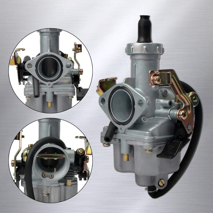 PowerMotor Carburateur PZ27 de moto avec pompe d'accélérateur et double câble d'accélérateur ...