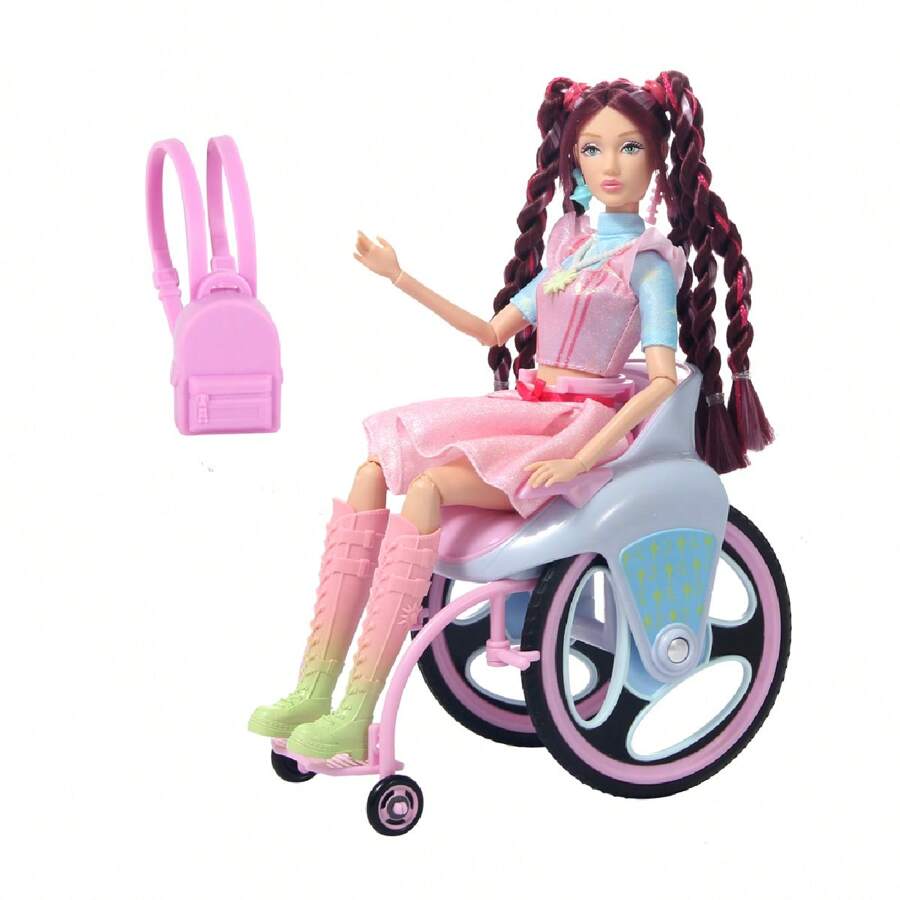 Defa Lucy 11.5" Fashionable Multi-Jointed Disability Wheelchair Doll ...