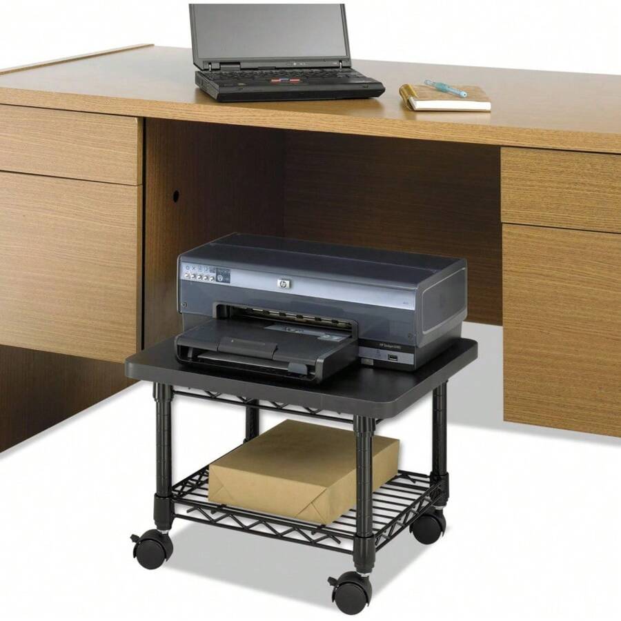 Safco Onyx Under-Desk Utility Cart & Multi-Use Printer Stand, Printer ...