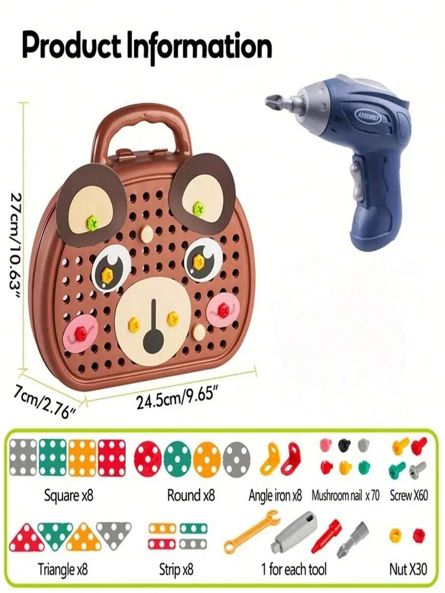 Kids Screw Nut DIY Changeable Assembly Building Blocks Toolbox, Parent ...