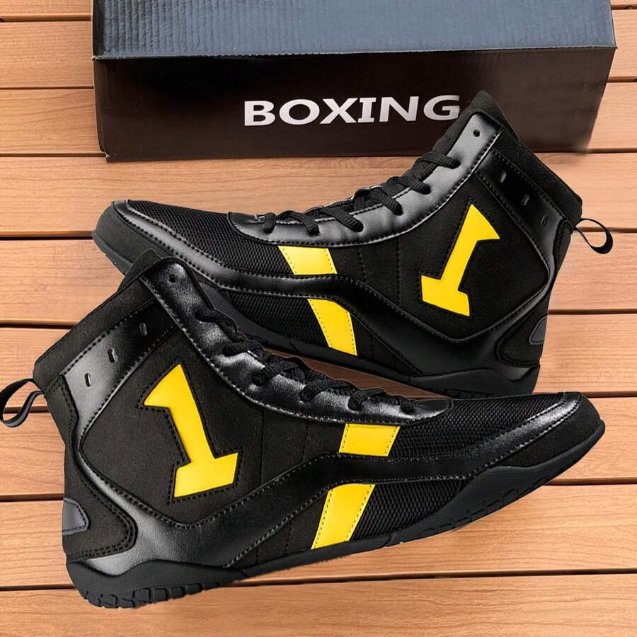 TOLLN Men's Professional Boxing Shoe High -Top Fight Shoe Fighting ...