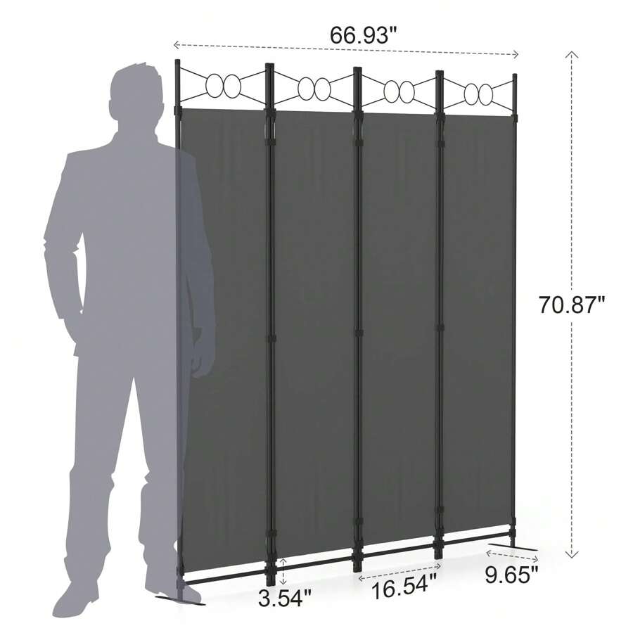 Room Divider And Folding Privacy Screens 4 Panel Partitions Wall ...