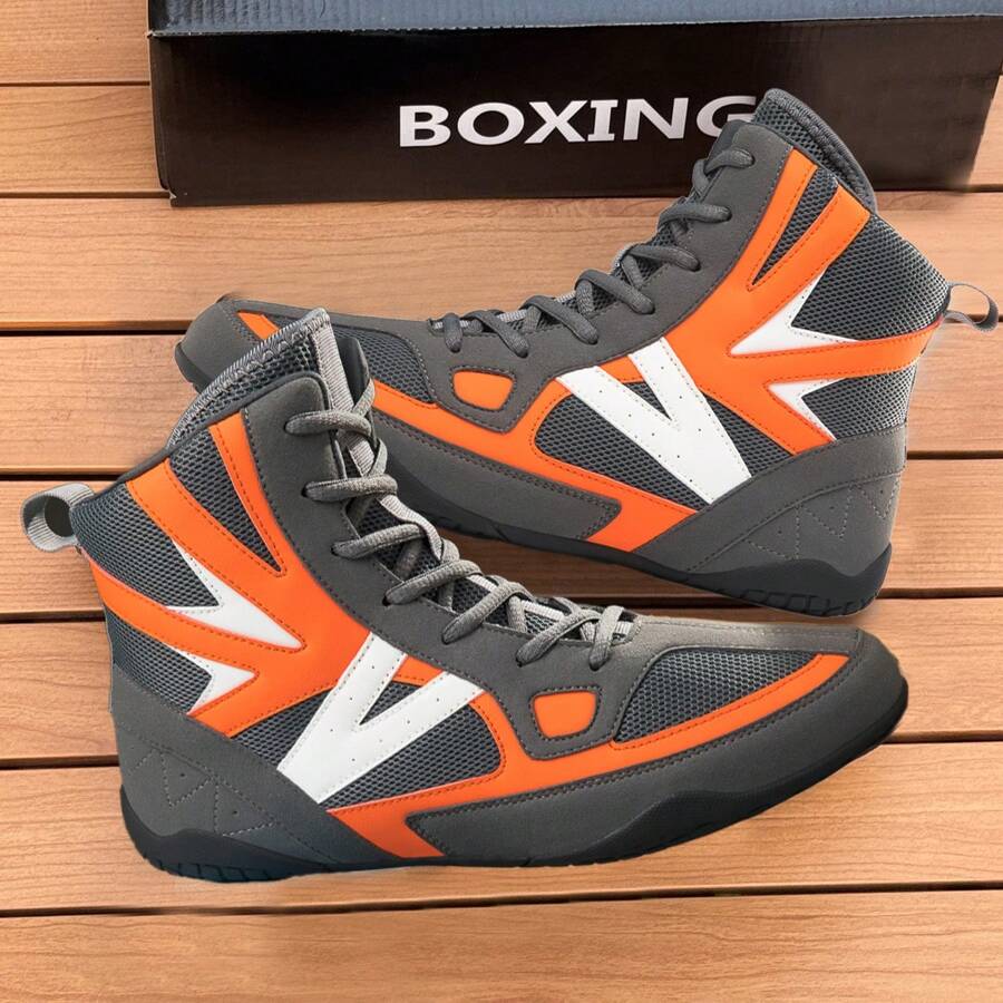 TOLLN Men's Professional Boxing Shoe High -Top Fight Shoe Fighting ...