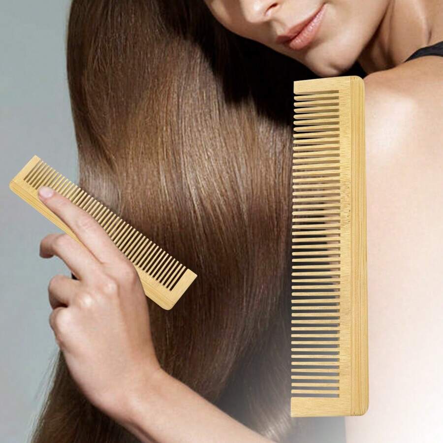 Handmade Bamboo And Wood Comb, Unisex Non-Static And Fine Tooth Comb ...