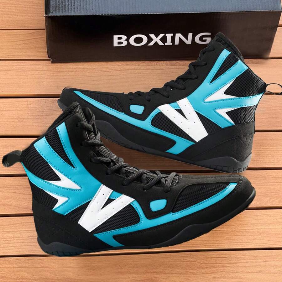 TOLLN Men's Professional Boxing Shoe High -Top Fight Shoe Fighting ...