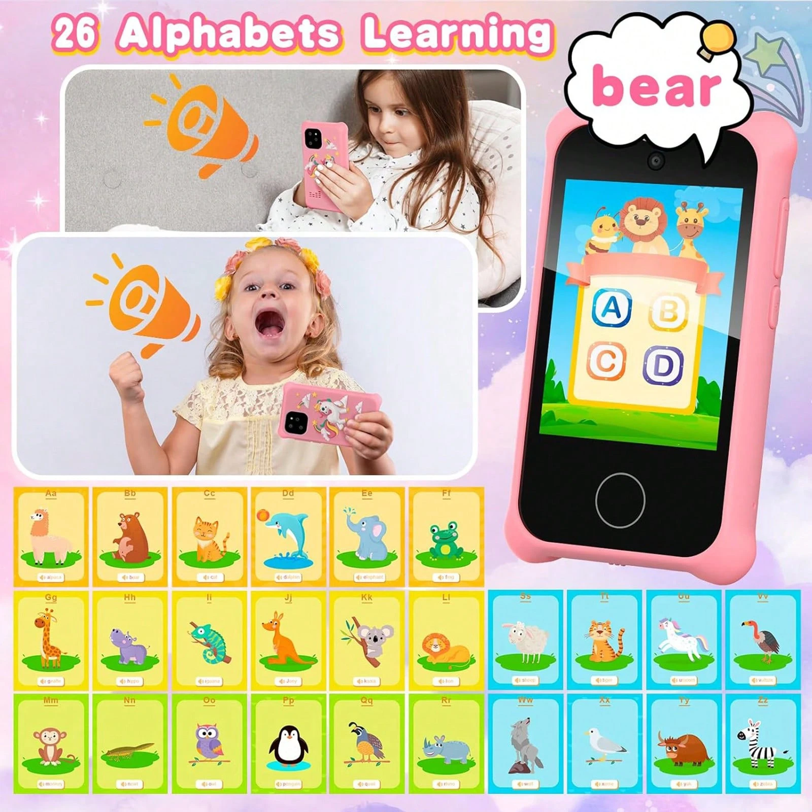Kids Smart Phone For Girls, Educational Learning Travel Birthday Gifts ...