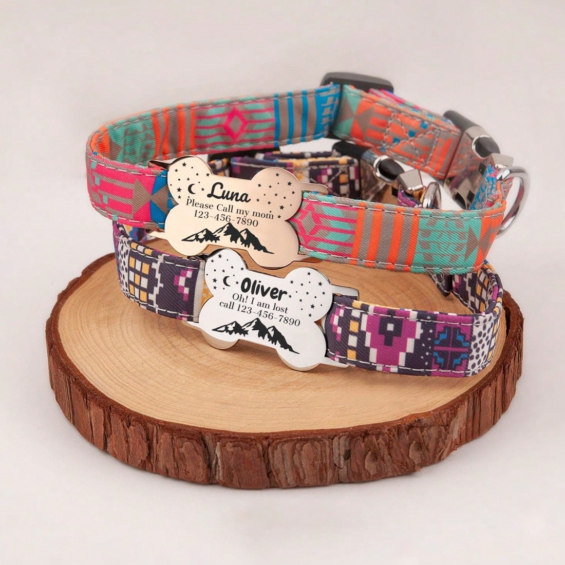 Slide On Dog Tags, Curved Personalized Dog Tags, Silent Dog Tags ...