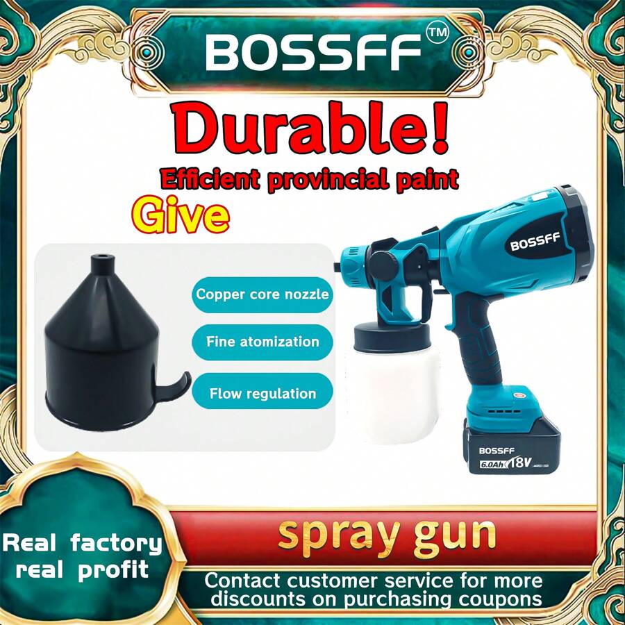 Cordless Electric Paint Sprayer, All-In-One Handheld Rechargeable Paint ...