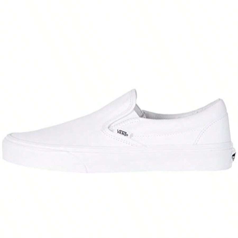Vans Vans Unisex Classic Slip-On Skate Shoe, Canvas, True White ...