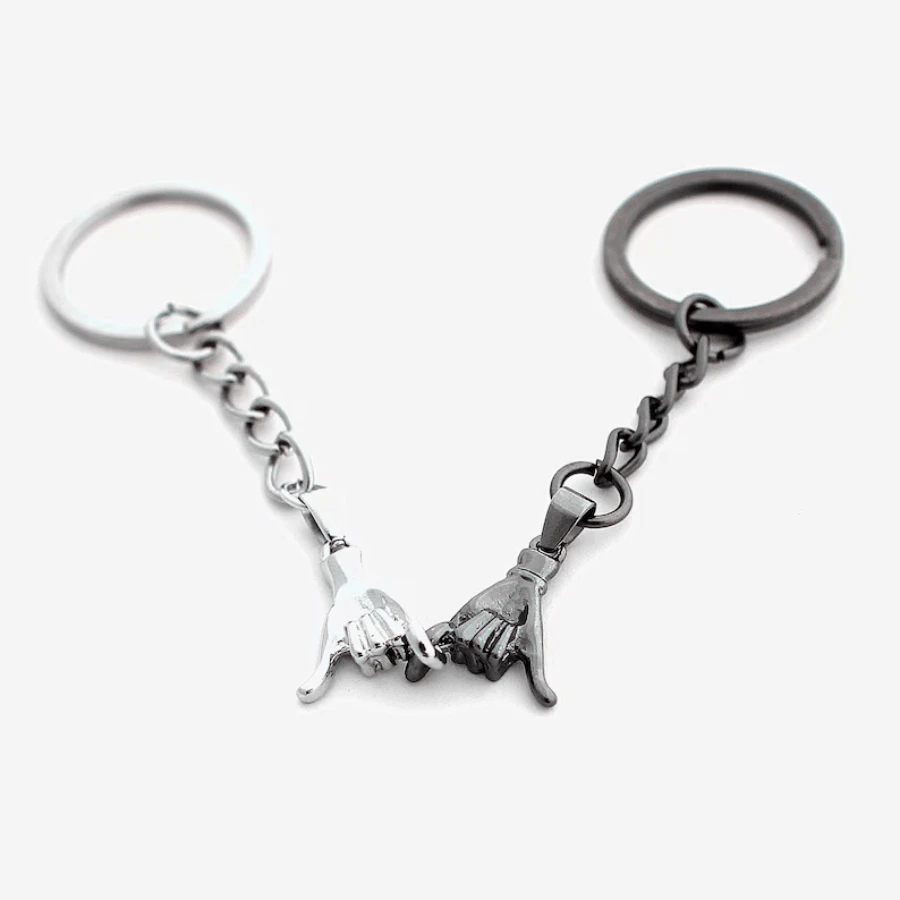[ Custom ] A Set Of 2 Hand In Hand Matching Couple Keychains, Suitable ...