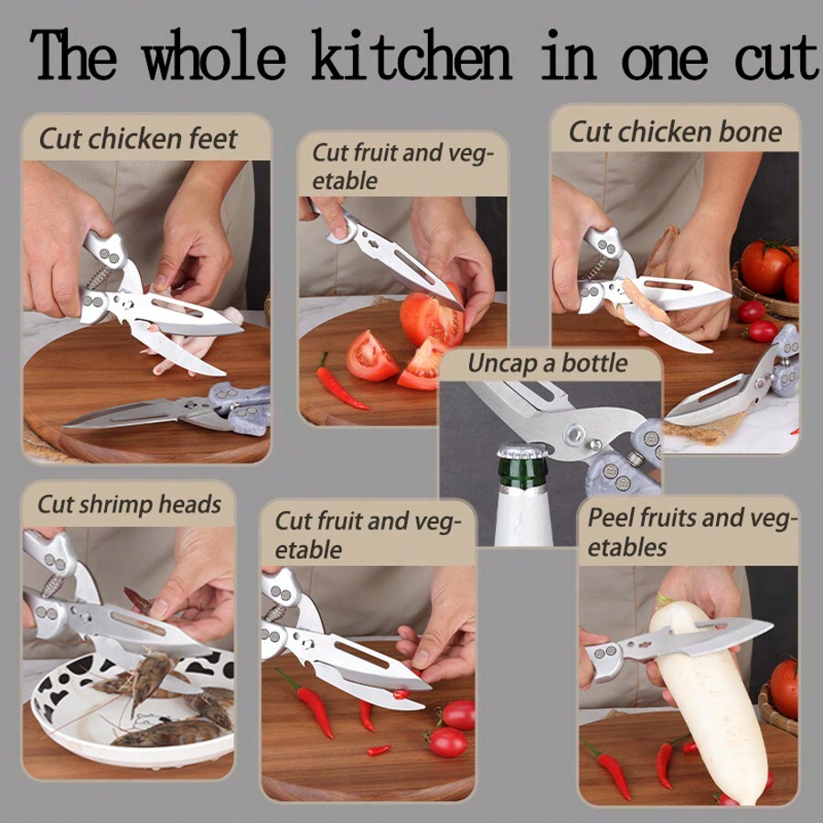 Heavy-Duty Poultry Scissors - Kitchen Scissors For Cutting Chicken ...