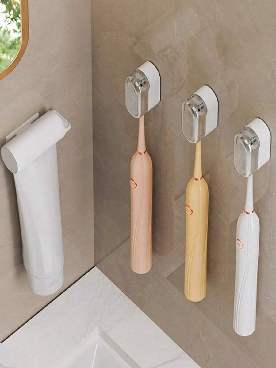 4/3/2/1 Pc Toothbrush Holder Set, Wall Mounted Simple Dustproof ...