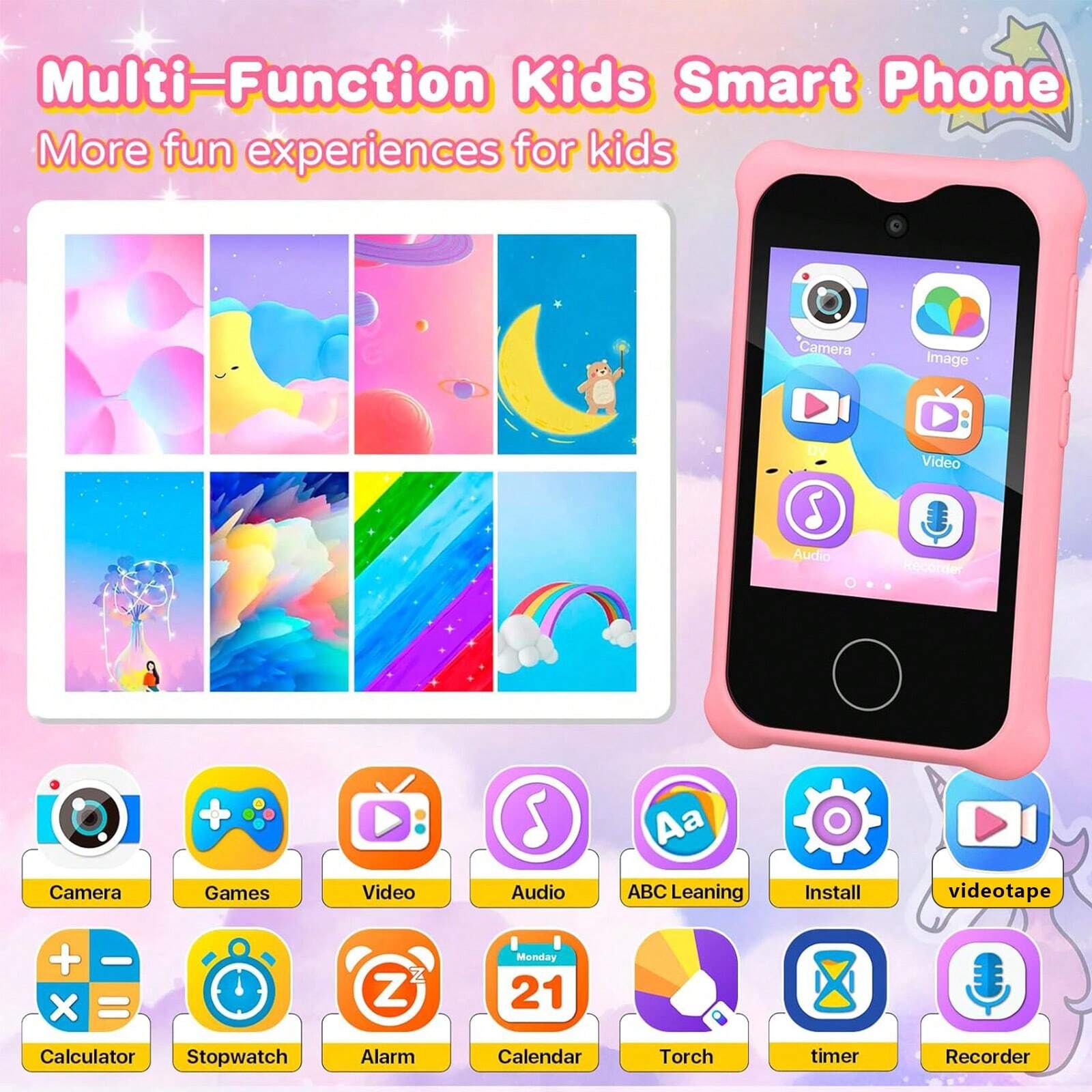 Kids Smart Phone For Girls, Educational Learning Travel Birthday Gifts ...