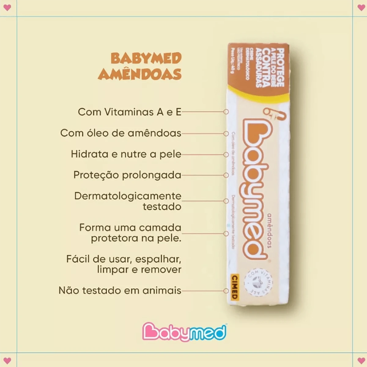 Kit 3 und Pomada Babymed Amêndoas 40g | SHEIN Brasil