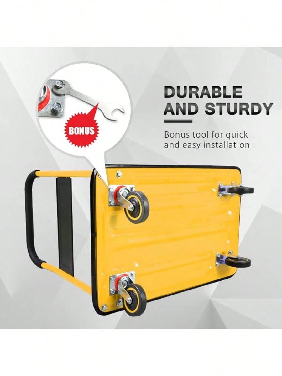 Push Cart Dolly By Wellmax, Moving Platform Hand Truck, Foldable For Easy Storage And 360 Degree ...