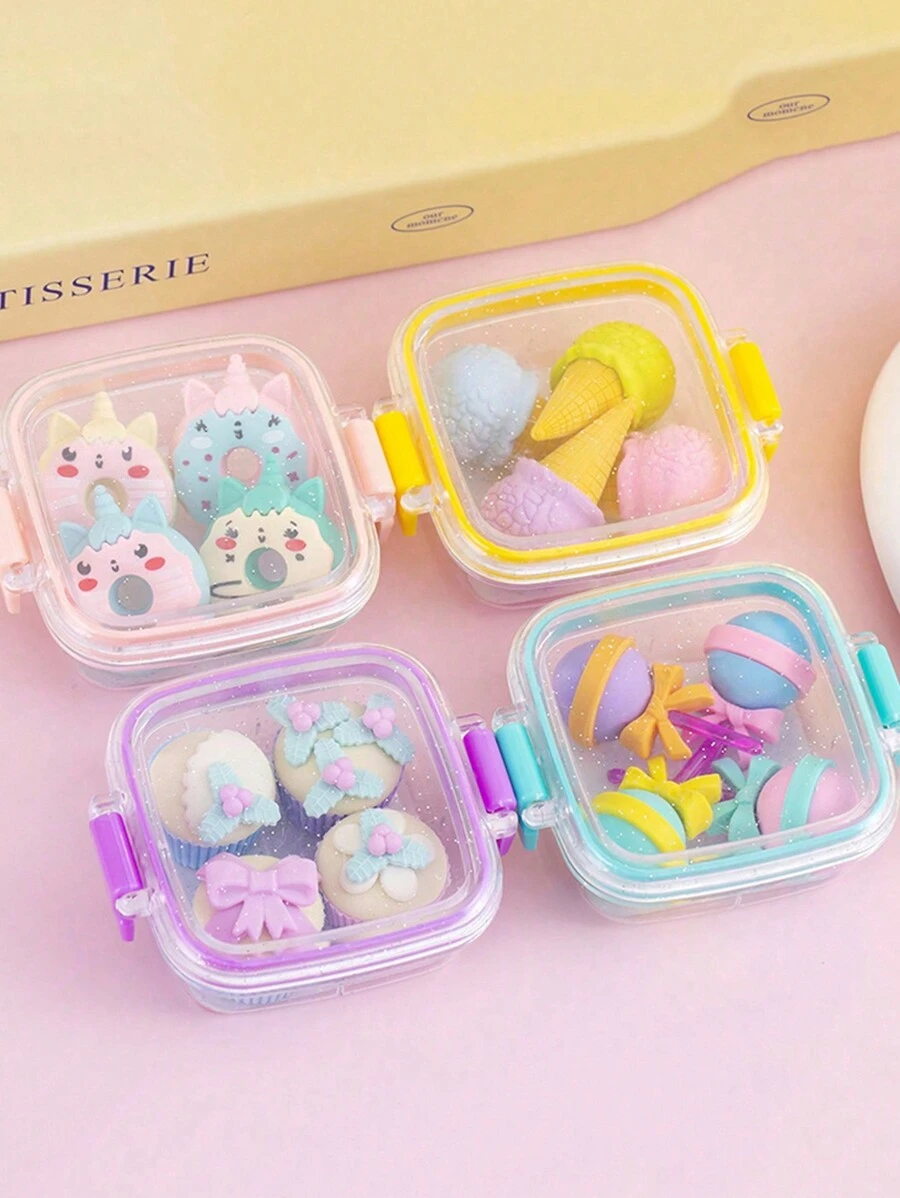 Conjunto de Borrachas de Comida e Sobremesa em Caixa Bento Criativa, 4 ...