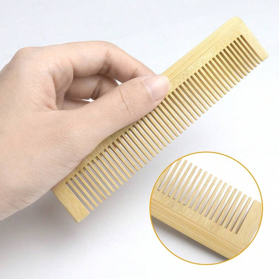 Handmade Bamboo And Wood Comb, Unisex Non-Static And Fine Tooth Comb ...
