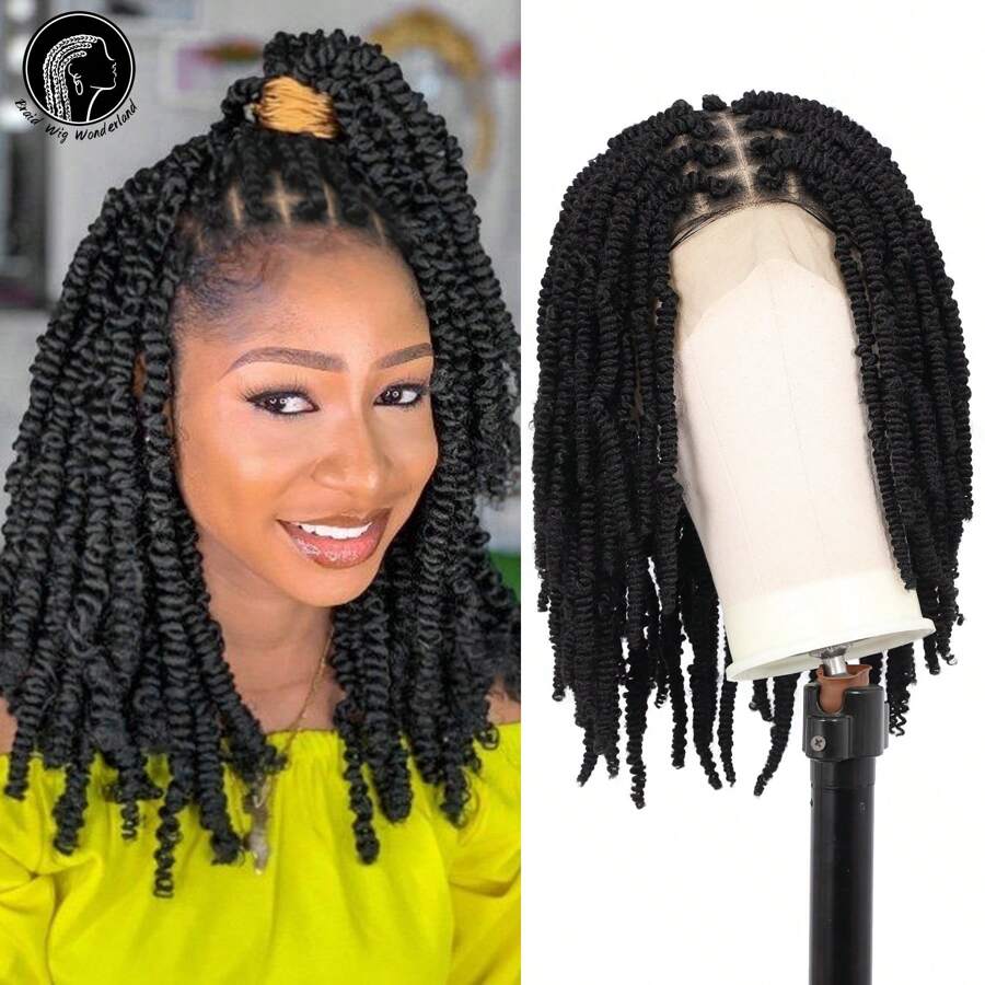 Full Double Lace Braided Wigs Knotless Spring Twisted Braids Wigs ...