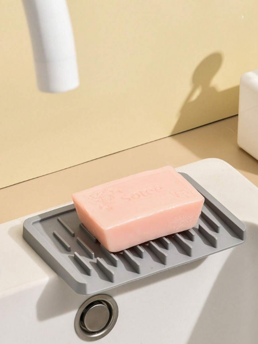 Silicone Soap Dish Drainer Holder, Bathroom Countertop Soap Tray ...