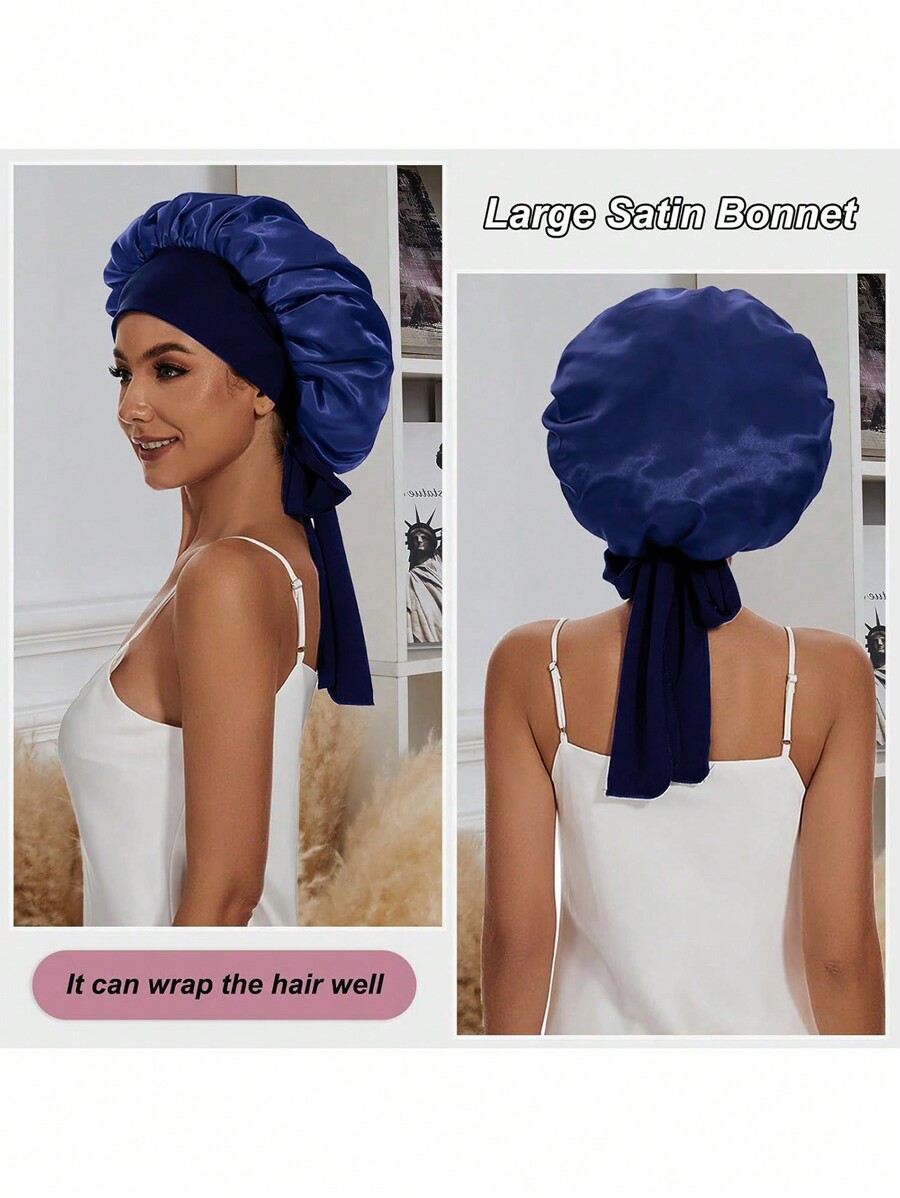 Sleeping Bonnet Outside Silk Stain Adjustable Straps Hair Bonnet With ...