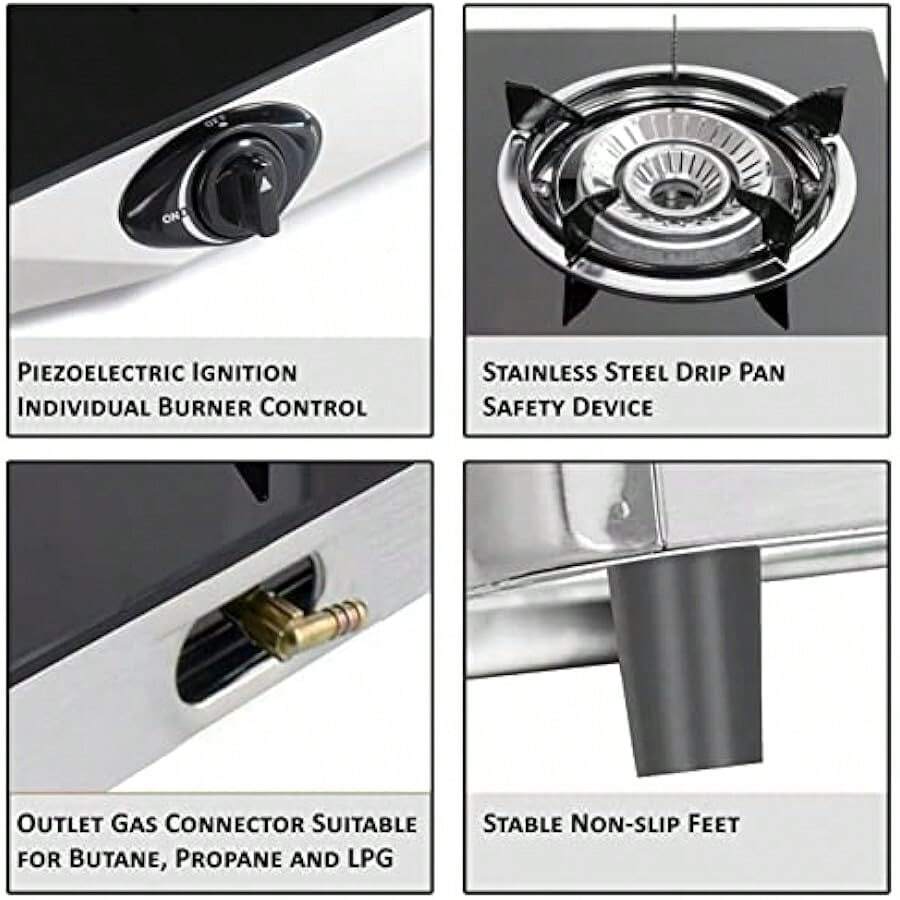 Indoor Portable Gas Stove Single Burner Table Top Cooker LPG Standing ...