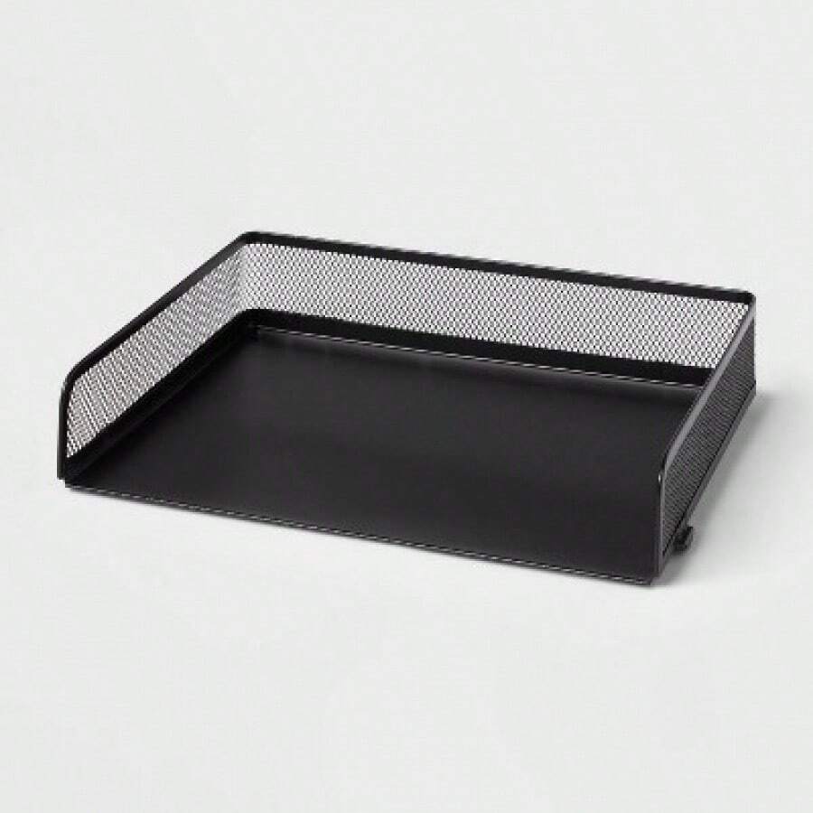 Mesh Stacking Letter Tray With Wide Side Opening Black | SHEIN USA