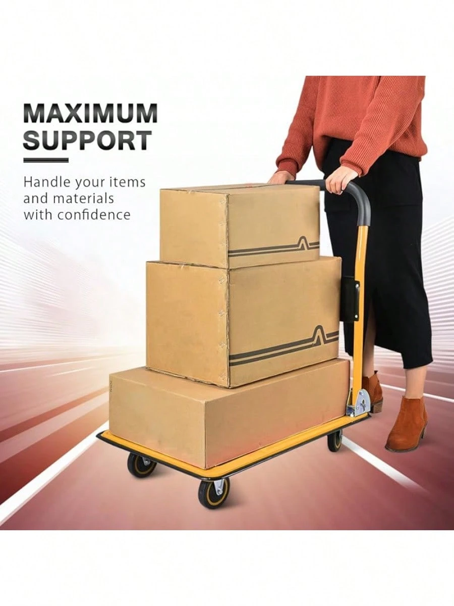 Push Cart Dolly By Wellmax, Moving Platform Hand Truck, Foldable For Easy Storage And 360 Degree ...