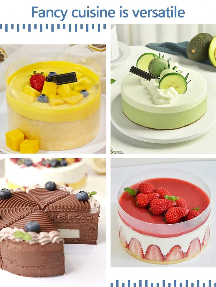 Transparent Mousse Cake Rim Decoration, Transparent Soft & Hard Baking ...