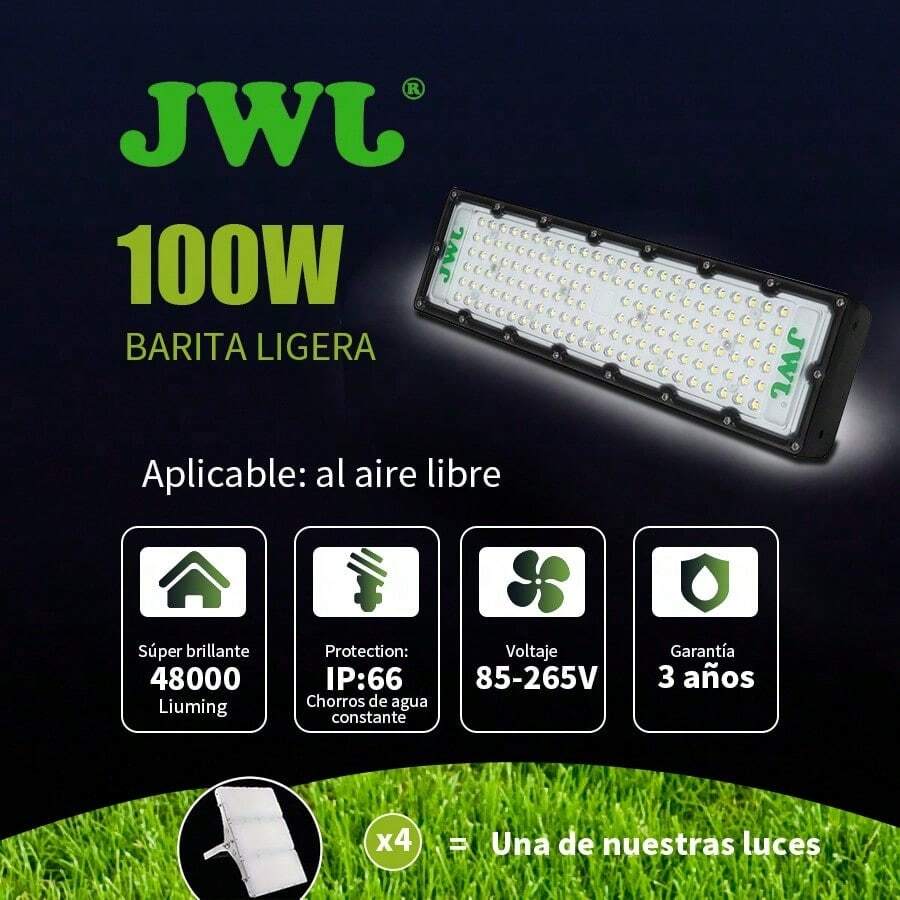JWJ LED luz de inundación al aire libre con 100W de luz blanca 6500K ...
