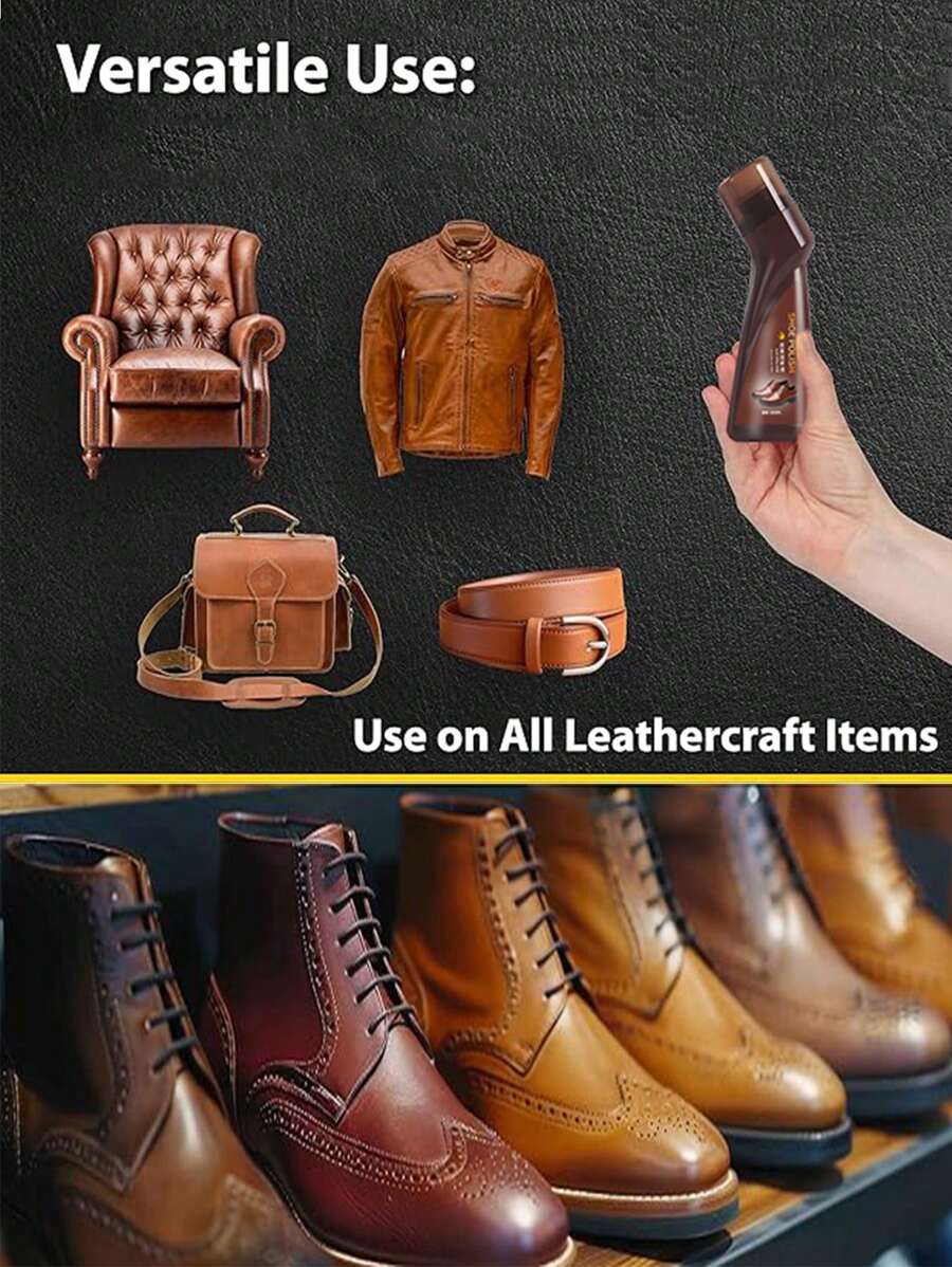 Lucido per scarpe marrone premium, olio per riparare il cuoio per il ...