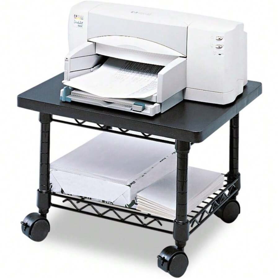Safco Onyx Under-Desk Utility Cart & Multi-Use Printer Stand, Printer ...