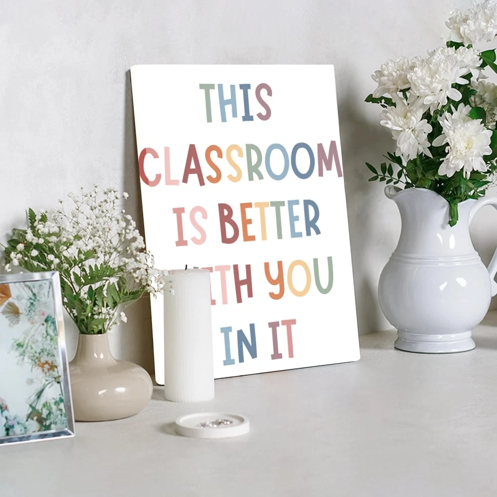 1 Pc Framed Motivational Wall Art For Classroom Decor, Classroom ...