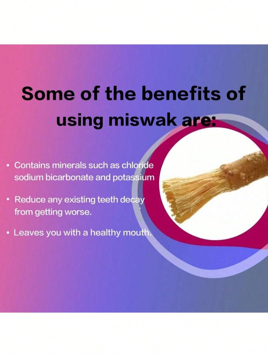 Miswak Sticks Toothbrush - Vacuum Sealed Natural Flavor From Original ...