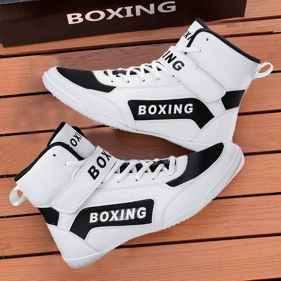TOLLN Men's Professional Boxing Shoe High -Top Fight Shoe Fighting ...