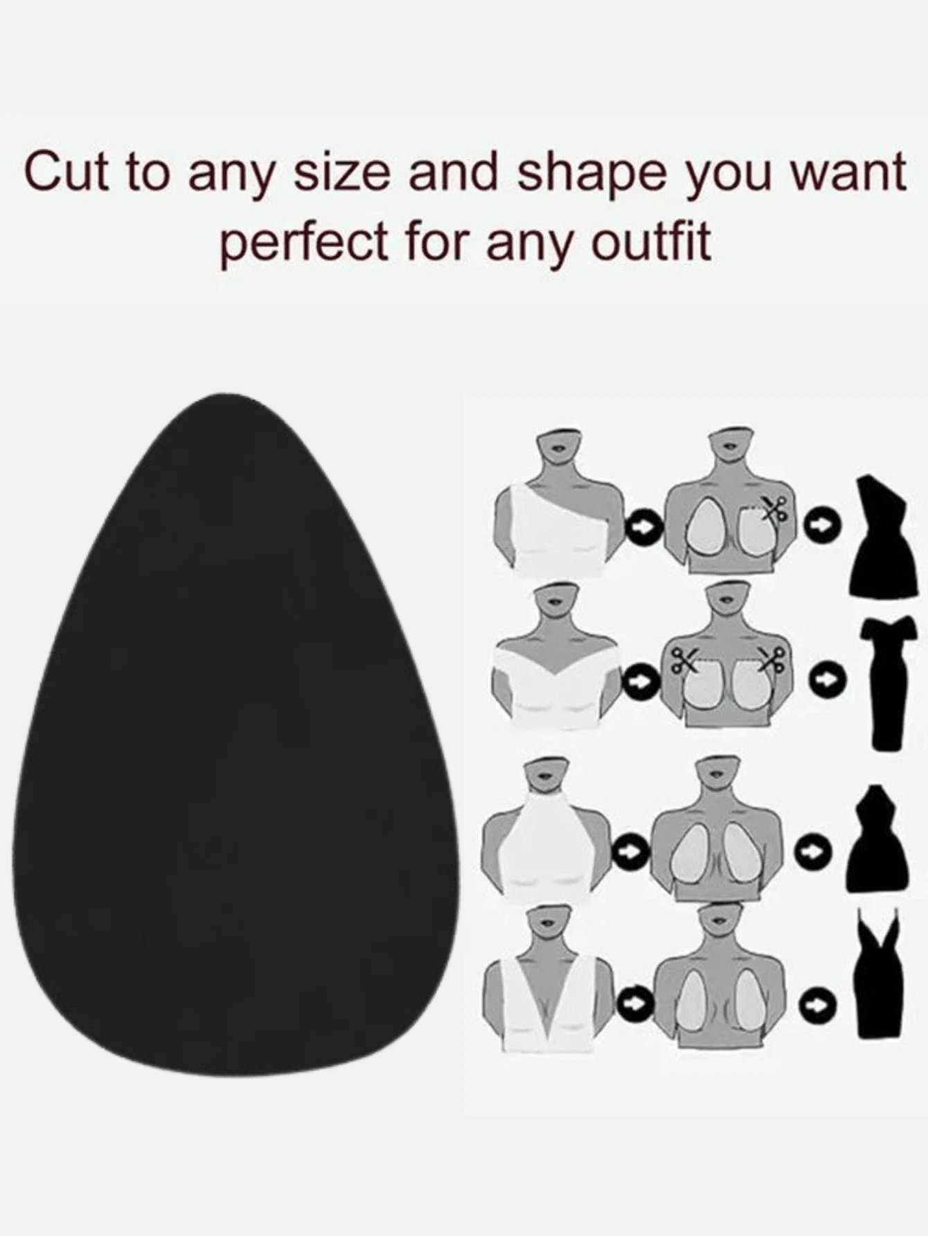 1 Pair Of Black Lifting Invisible Adhesive Anti-Convex Nipple Stickers ...