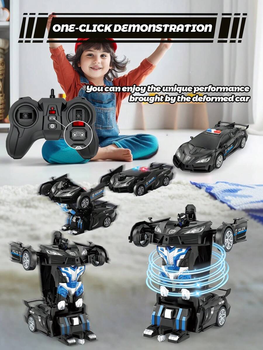 1pc Remote Control Transforming Car Robot Toy, Transforming Robot Toy ...