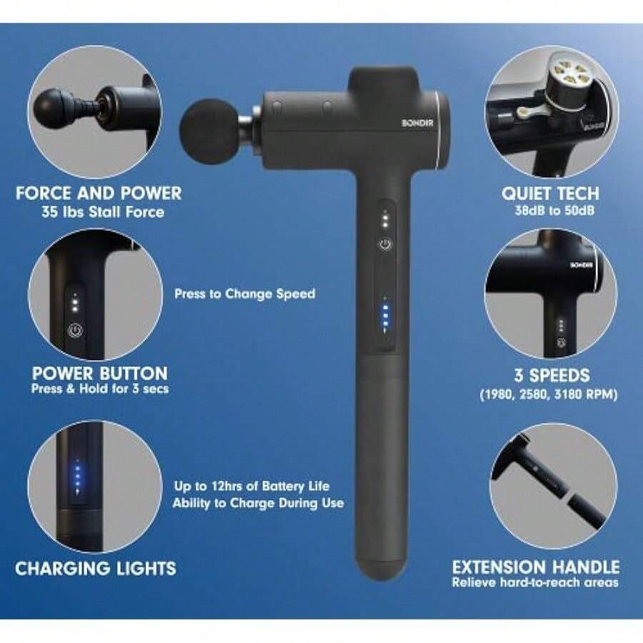 Massage Gun R2 Professional Deep Tissue Percussion Massager For Muscle Recovery Portable