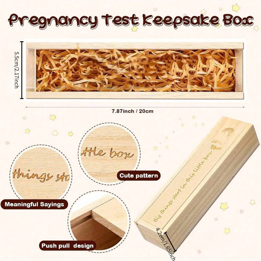 Pregnancy Test Keepsake Box Surprise Pregnancy Announcement Box Wooden ...