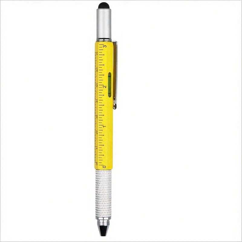 1 PC 6-In-1 Pocket Genius Pen - Multipurpose Tool With Level, Precision ...