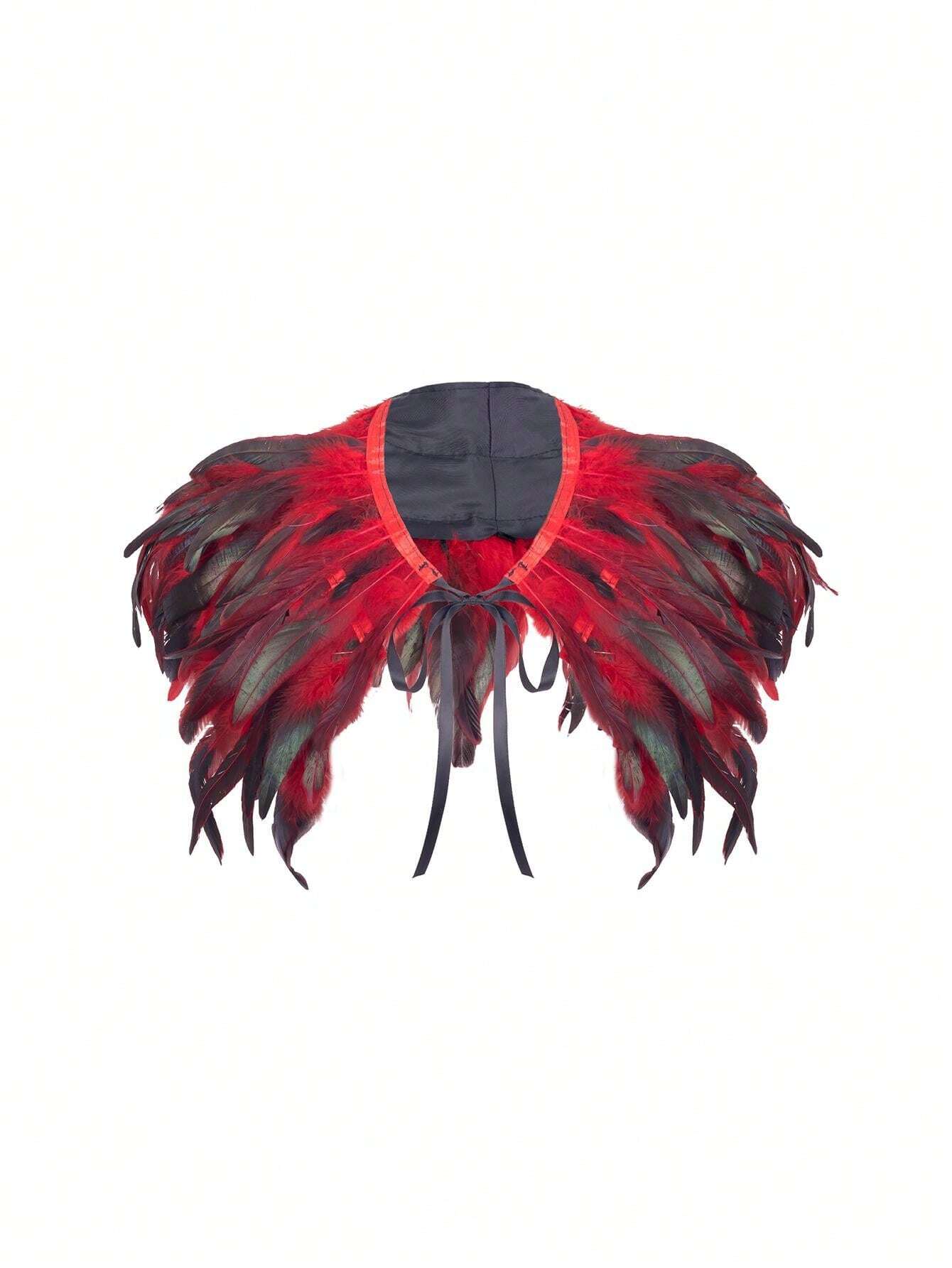 1pc Carnival Feather Shawl Performance Ball Party Role Play Gothic Dark ...