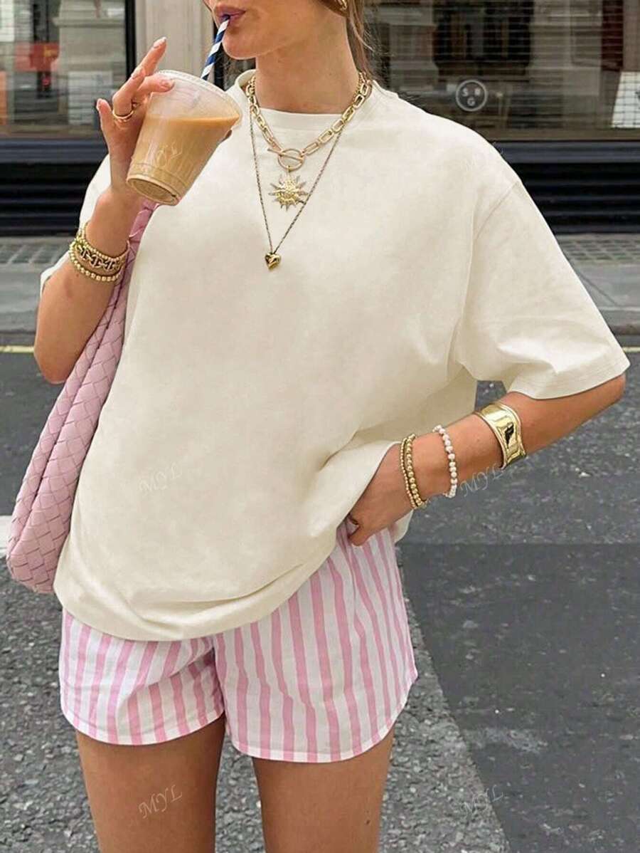 BETTER DAYS ALWAYS COME Printed Oversize Ladies Short Sleeve Summer ...