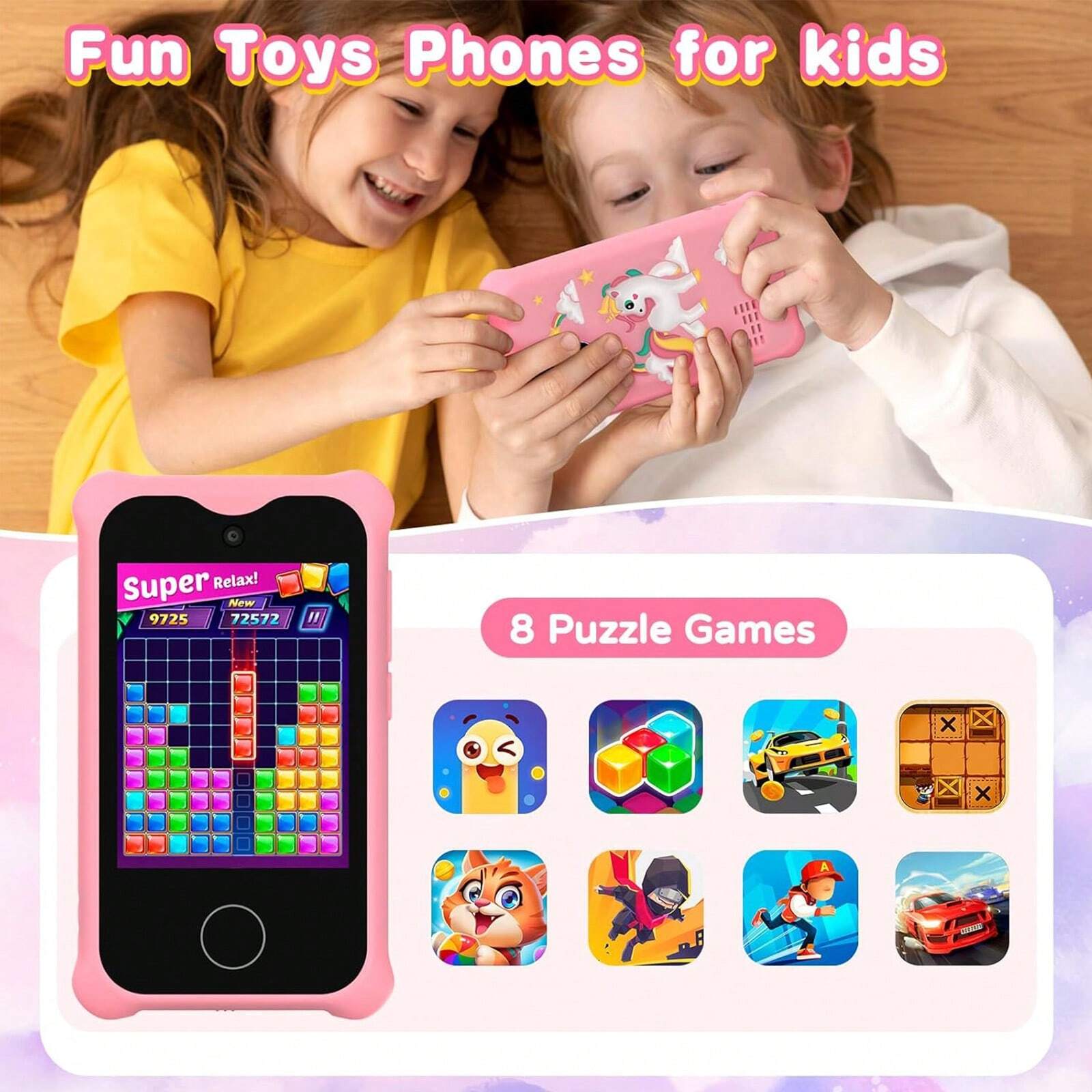 Kids Smart Phone For Girls, Educational Learning Travel Birthday Gifts ...