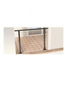 4Pack 6'6" Stainless Steel Handrail Black Rectangular Handrail Flat Top ...