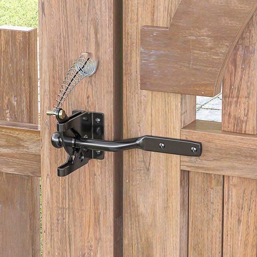 Fence Door Lock Self Locking Heavy Duty Gate Latch Automatic Gravity ...