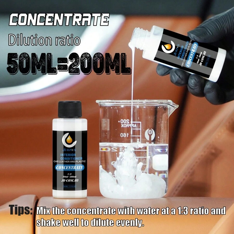 JB-XPCS 50ml Concentrato spray rinnovatore per plastica, pelle e gomma per interni auto, ridona ...