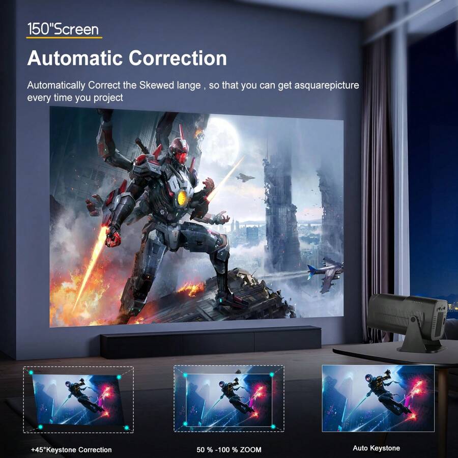 Smart Mini Projector Android 11 Full HD Projector 1080P 4K Support 5G ...