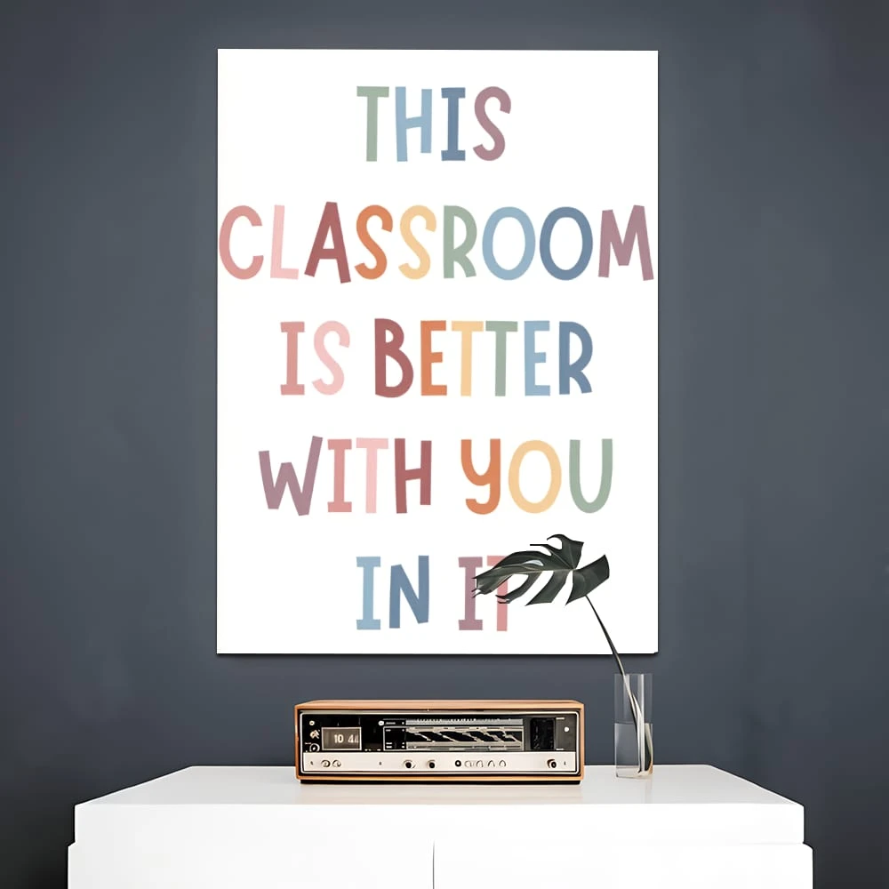 1 Pc Framed Motivational Wall Art For Classroom Decor, Classroom ...